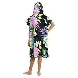 Badeponcho Roxy "Rg Stay Magical Printed", anthrazit aquarella active rg, Obermaterial: 100% Walkfrottier;, Hausm&auml;ntel, Badeponcho