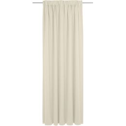 Vorhang Adam, B:142cm H:145cm, beige, Baumwolle (Bio-Baumwolle), Wohnzimmer, Gardinen, "Uni Collection, Made in Germany", Blickdichter aus 100%