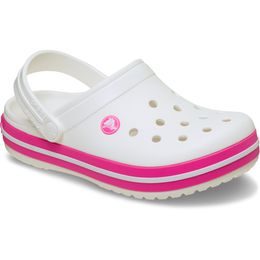 Clog Crocs "Crocband Clog", M&auml;dchen, Gr. 22, wei&szlig;, pink, Croslite&trade;, kontrastfarbene Details, Schuhe Clog, Sandale, Sommerschuh, Badeschuh mit L&uuml;ftungs&ouml;ffnungen