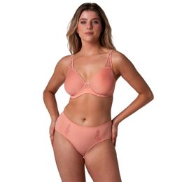 Slip ELBRINA "Micro/lace", Herren, Gr. XXL, orange (bright peach), Microfaser, Obermaterial: 88% Polyamid, 12% Elasthan, unifarben, k&ouml;rpernah, Unterhosen Slip, mit Schleife, mit Stickerei, weich, atmungsaktiv, feminin, elastisch