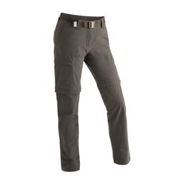 Outdoorhose Maier Sports "Inara slim zip", Damen, Gr. 21, Kurzgr&ouml;&szlig;en, braun (schlamm), 90% Polyamid, 10% Elasthan, Hosen Outdoorhose, Damen Zip-Off Wanderhose, atmungsaktive Trekkinghose, Slim Fit