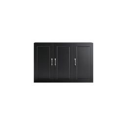 sobuy H&auml;ngeschrank mit 3 T&uuml;ren Schwarz 90x13x60cm Modern