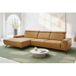 Ecksofa DIE PLANBAR "PN-EM22041 L-Form", gelb (kurkuma), B:335cm H:89cm T:188cm, Sofas, Ecksofa, wahlweise motorisches Canape oder Sitztiefenverstellung
