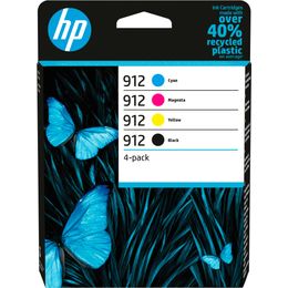 HP Tintenpatrone "HP original Druckertinte 912 4er-Pack", bunt (schwarz, cyan, magenta, gelb), Tintenpatronen, Instant Ink, yellow/magenta/cyan/schwarz, Tintenpatrone