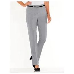 B&uuml;gelfaltenhose Classic Basics, Damen, Gr. 54, Normalgr&ouml;&szlig;en, grau (grau, meliert), 100% Polyester, Lederimitat:100% Polyester, meliert, unifarben, lang, Hosen