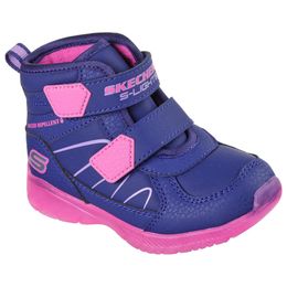 Klettstiefel Skechers "ILLUMI-BRIGHTS", M&auml;dchen, Gr. 23, bunt (navy, multi), Lederimitat, Schuhe Klettstiefel, Winterstiefel mit Blinkfunktion, Gr&ouml;&szlig;enschablone zum Download