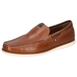 Loafer Lerros, Herren, Gr. 46, kastanie, Leder, Schuhe Loafer, Slipper, Schlupfschuh, Mokassin, Halbschuh mit Perforation