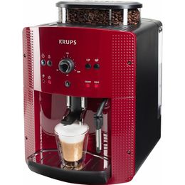 Krups Kaffeevollautomat "EA8107 Arabica", rot (bordeaux), B:28,7cm H:48,3cm T:38,1cm, Kaffeevollautomaten, 2-Tassen-Funktion, manueller Dampfd&uuml;se, 2 voreingestelle Kaffeest&auml;rken, Kaffeevollautomat
