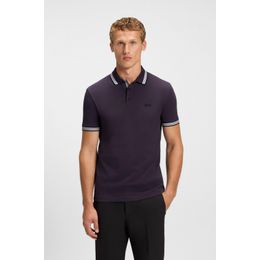 Poloshirt BOSS Green "Paddy", Herren, Gr. L, lila (medium lila517), Jersey, Obermaterial: 100% Baumwolle, unifarben, regular fit, hoch geschlossener Ausschnitt, eng B&uuml;ndchen, Shirts Poloshirt, atmungsaktive Piqu&eacute;-Webstruktur, Flachstrickkragen, gerader Schnitt