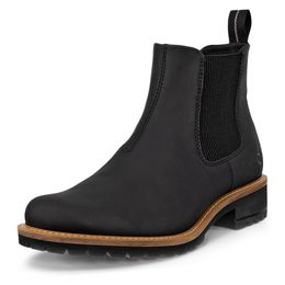 Ecco Damen Chelseaboots "ELAINA", Gr. 37, schwarz, Leder, Schuhe, Schlupfboots, Herbstboots, Stiefelette mit Stretcheins&auml;tze