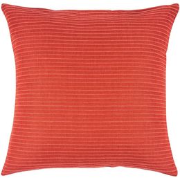 Dekokissen Pad "LAMONTE", rot (apricot), B:60cm L:60cm, Obermaterial: 100% Baumwolle, Dekokissen_Sitzkissen_Kissenh&uuml;llen, Made in Europe, Kissenh&uuml;lle ohne F&uuml;llung, 1 St&uuml;ck