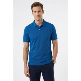Poloshirt OLYMP "Casual", Herren, Gr. M, blau, Piqu&eacute;, Obermaterial: 100% Baumwolle, Shirts Poloshirt