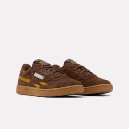 Trainingsschuh Reebok CLASSIC "CLUB C REVENGE VINTAGE", Damen, Gr. 44, simplebraun, trophygold, gum, Leder, Schuhe Trainingsschuh