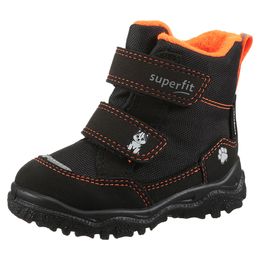 Winterboots Superfit "HUSKY1 WMS: mittel", M&auml;dchen, Gr. 22, schwarz, orange, Textil, Schuhe Winterboots, Snowboots mit wasserdichtem SYMPATEX, Gr&ouml;&szlig;enschablone zum Download
