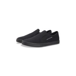 Slip-On Sneaker Tommy Hilfiger "VULC CORE SLIP ON", Damen, Gr. 40, schwarz, Baumwolle, unifarben, Schuhe Slip-On Sneaker, Freizeitschuh, Halbschuh, Slipper mit seitlichem Logoschriftzug