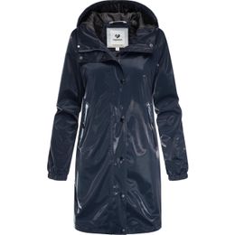 Regenmantel Ragwear "Regenmantel Husty Rainy", Damen, Gr. L, blau (navy), Obermaterial: 100% Polyester PES. Obermaterial: Futter: 100% Polyester PES., M&auml;ntel Regenmantel