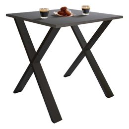 Esstisch Vcm "Premium Holz Esstisch K&uuml;chentisch Xona X 80x80", schwarz (schwarz, anthrazit), B:80cm T:80cm, Tische, Esstisch
