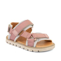 Sandale froddo, M&auml;dchen, Gr. 30, rosa, Leder, Textil, Schuhe Sandale, Trekking Schuh, Klettschuh mit Klettverschluss