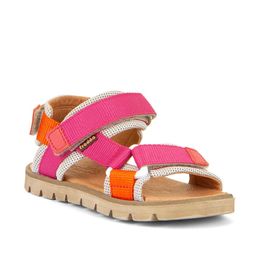 Sandale froddo, M&auml;dchen, Gr. 28, pink, orange, Leder, Textil, Schuhe Sandale, Trekking Schuh, Klettschuh mit Klettverschluss