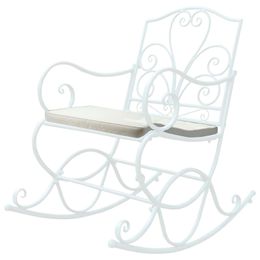 Polsterauflage f&uuml;r Schaukelstuhl MCW-C39, Schaukelstuhlauflage Sitzkissen Sitzpolster, creme