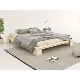 Futonbett OTTO HOME "Peregrin, Bett, Bettgestell, Massivholzbett", natur, B:178cm H:24,6cm L:218cm, Betten, Futonbett, inklusive Lattenrost, aus massiver Kiefer, FSC