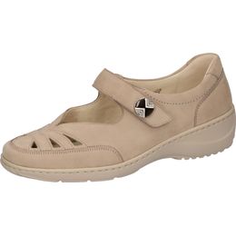 Waldl&auml;ufer Klettschuh WALDL&Auml;UFER "Kya", Damen, Gr. 4,5 (37,5), beige, Nubukleder, unifarben, Schuhe Klettschuh, Spangenschuh, Komfortschuh, Sandale in Komfortweite K (= extra weit)