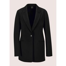 Madeleine Mode Jackenblazer MADELEINE "Jerseyblazer Eleganter Longblazer mit Stretch-Komfort", Damen, Gr. 34, schwarz, Obermaterial: 68% Viskose CV. 27% Polyamid PA. 5% Elasthan EL., Modern, Blazer Jackenblazer, Jersey-Qualit&auml;t