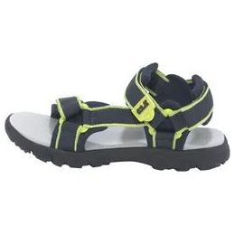 Sandale Jack Wolfskin "SEVEN SEAS 3 K", M&auml;dchen, Gr. 37, blau (blau, lime), Synthetik, Textil, Schuhe Sandale, mit Klettverschluss