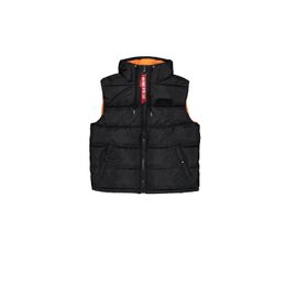 Wendejacke Alpha Industries "Hooded Puffer Vest FD", Herren, Gr. L, schwarz, Obermaterial: 100% Polyester; Futter: 100% Polyester; F&uuml;llung: 100% Polyester, Jacken Wendejacke
