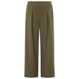 Bundfaltenhose Zwillingsherz "Bundfalten", Damen, Gr. L/XL, N-Gr, khaki, Web, Obermaterial: 95% Polyester, 5% Elasthan, Hosen Bundfaltenhose
