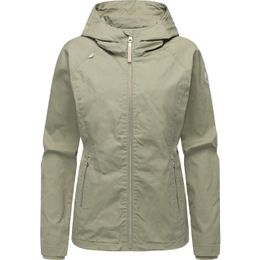 Outdoorjacke Ragwear "Outdoorjacke Dizzea Vintage YOUMODO", Damen, Gr. L, gr&uuml;n (dusty olive), Obermaterial: 100% Baumwolle CO. Obermaterial: Futter: 100% Polyester PES., figurumspielend, hoch geschlossener Ausschnitt, &Auml;rmel ohne &Auml;rmelschlitz Rippb&uuml;ndchen, Jacken Outdoorjacke, Beschichtete Damen &Uuml;bergangsjacke mit Kapuze