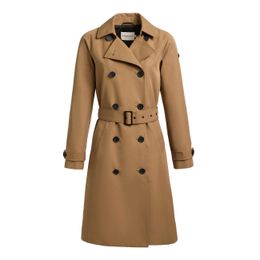 Trenchcoat Khujo "Trenchcoat Rula2", Damen, Gr. M, gelb (mustard), Obermaterial: 65% Baumwolle CO. 35% Polyester PES. Obermaterial: Futter: 95% Polyester PES. 5% Elasthan EL., M&auml;ntel Trenchcoat