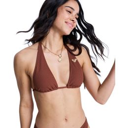 Triangel-Bikini-Top Roxy "Roxy Sunshine Tiki Tri", Damen, Gr. S, Cup B, cappuccino, Obermaterial: 89% Microfaser, 11% Elasthan;, Bikini-Oberteile Triangel-Bikini-Top