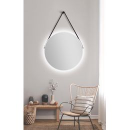 LED-Lichtspiegel Talos, wei&szlig; (wei&szlig; matt), &Oslash;:80cm, Spiegel, LED-Lichtspiegel, rund, mit indirekter LED Beleuchtung, matt &Oslash; 80 cm