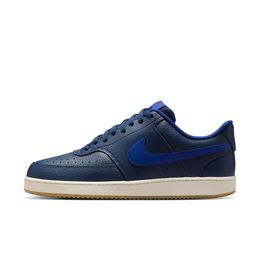 Sneaker Nike Sportswear "COURT VISION LOW", Herren, Gr. 40, midnight navy, deep royal blau, sail, Leder, Synthetik, Schuhe Sneaker
