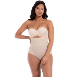 Shapingslip MAGIC BODYFASHION "Maxi Hi-Brief", Damen, Gr. L, braun (latte), Obermaterial: 54% Polyamid, 46% Elasthan, unifarben, eng, Unterhosen Shapingslip, Maximale Gr&ouml;&szlig;e von S bis 4XL