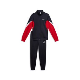 Trainingsanzug Puma "ESS BLOCK POLY SUIT", Damen, Gr. S, new navy, Trikot, Obermaterial: 100% Polyester, regular fit, Sportanz&uuml;ge Trainingsanzug, ohne Kapuze, Regular Fit, pflegeleicht