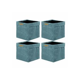 Aufbewahrungsbox LYCCE "Aufbewahrungskorb Faltbare Aufbewahrungsbox Cord 4P 4er Pack", blau (t&uuml;rkis), B:33cm H:31cm T:33cm, Obermaterial: 90% Polyester PES. 10% Nylon NY., Aufbewahrungsboxen, Aufbewahrungsbox