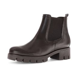 Chelseaboots Gabor, Damen, Gr. 38, dunkelbraun, Kalbsleder, unifarben, Schuhe Chelseaboots, Plateau, Herbstboots, Stiefelette mit angesagter Profilsohle