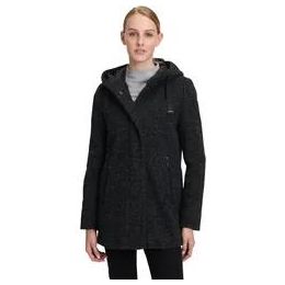 Wolljacke Gil Bret, Damen, Gr. 42, schwarz (schwarz, grau), Web, Obermaterial: 32% Baumwolle, 27% Polyester, 18% Wolle, 18% Polyacryl, 5% sonstige Fasern, unifarben, bequem Po-bedeckend, Rundhals, Jacken, mit Kapuze
