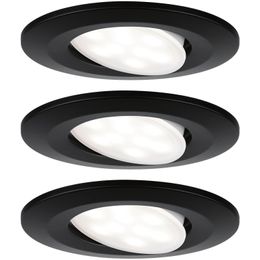 Paulmann LED Einbauleuchte "Calla", schwarz, 3, &Oslash; 9cm, 3 Stk., Leuchten, LED-Modul, Deckenmontage, LED Einbauleuchte