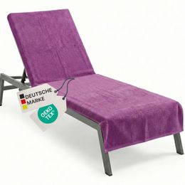NYVI Frottee Schonbezug f&uuml;r Gartenliege NYVISpa 75x200 cm - Hygiene Liegestuhlauflage f&uuml;r Sonnenliegen Strandliegen Farbe:Lila
