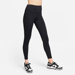 Trainingstights Nike "W NK DF ONE HR 7/8 PKT TGHT", Damen, Gr. XS, N-Gr, schwarz, Obermaterial: 80% Polyester, 20% Elasthan, Hosen Trainingstights, schnell trocknendes Material, atmungsaktiv, sportlicher Stil