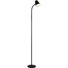 REALITY LEUCHTEN LED Stehlampe "PONGO, LED Stehleuchte mit ON/OFF Kippschalter am Lampenschirm, 3000K", schwarz, 1, H: 145cm, 1 Stk., Leuchten, verstellbarer Leuchtenkopf, H&ouml;he 145 cm, Stehlampe Leselicht 500 Lumen, LED Stehlampe