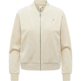 Sweatjacke Ragwear "Sweatjacke Doron Embossed", Damen, Gr. L, beige (ecru), Obermaterial: 94% Polyester PES. 6% Elasthan EL., Sweatjacken Sweatjacke
