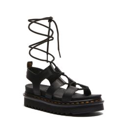 Dr. Martens Damen Sandalette "Nartilla", Gr. 43schwarz, Leder, Schuhe, Plateau, Sandalette mit raffinierter Schn&uuml;rung am Bein