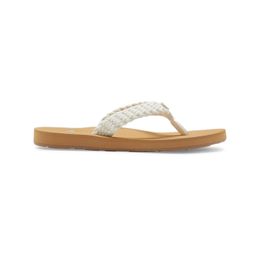 Zehentrenner Roxy "Porto", Damen, Gr. 6(36), beige (natural), Obermaterial:Obermaterial: 90% Walkfrottier, 10% Microfaser / Futter: 100% TPR;, Schuhe Zehentrenner