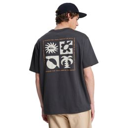 T-Shirt Quiksilver "Evo Blossom Of Peace", Herren, Gr. XS, tarmac, Obermaterial: 100% Walkfrottier;, Shirts T-Shirt