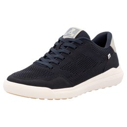 Sneaker RIEKER SPORT "Chester", Herren, Gr. 41, blau (dunkelblau, wei&szlig;), Lederimitat, Textil, Schuhe Sneaker, Schn&uuml;rschuh, Halbschuh, Freizeischuh mit angesagter Laufsohle