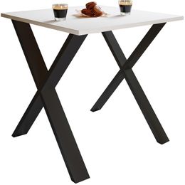 Esstisch Vcm "Premium Holz Esstisch K&uuml;chentisch Xona X 80x80", wei&szlig; (schwarz, wei&szlig;), B:80cm T:80cm, Tische, Esstisch